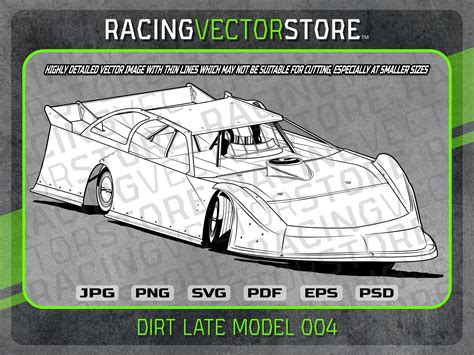 Dirt Late Model Race Car Highly Detailed Vector Image In Svg Ai Pdf