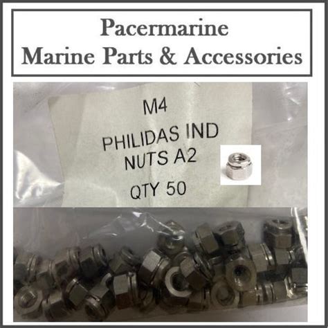 A2 Stainless Philidas Nut M4 Pack 50 Pacermarine