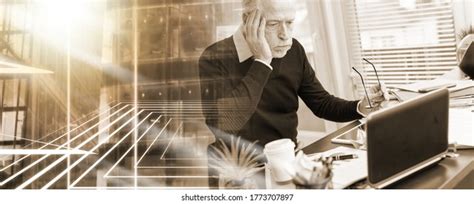 Overworked Businessman Sitting Messy Desk Office Stock Photo 1773707897
