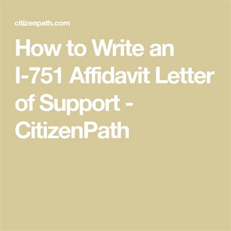 I 751 Affidavit Letter Of Support Template