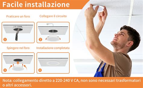 Tomosu Faretti LED Da Incasso Per Cartongesso 10W 1000LM Luci Da
