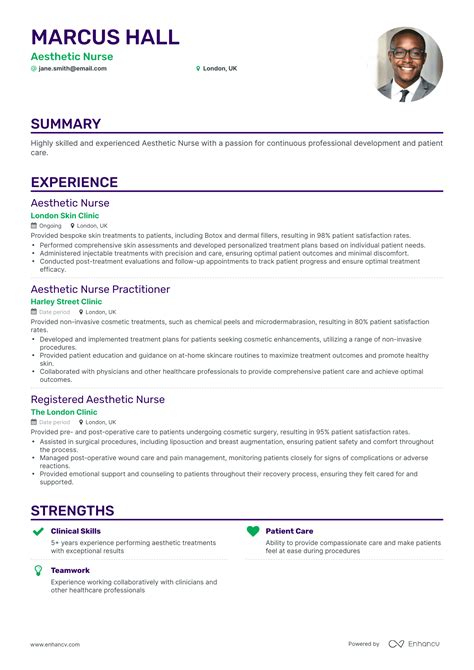 Aesthetic Nurse Resume Examples Guide For