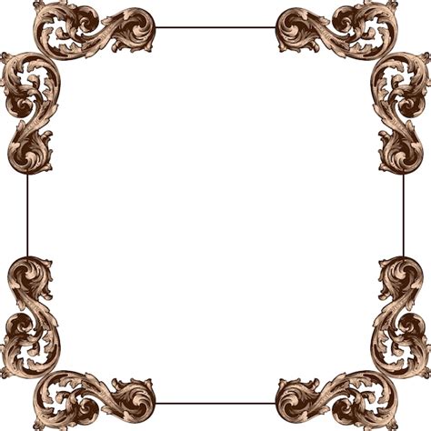 Marco De Esquina De Borde Ornamental Floral Barroco Filigrana Vector