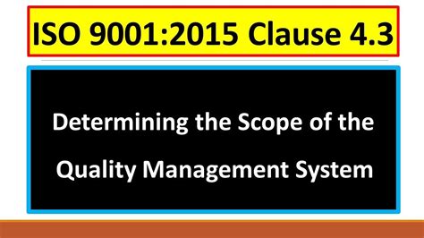 ISO 9001 2015 Clause 4 3 Determining The Scope Of Quality Management