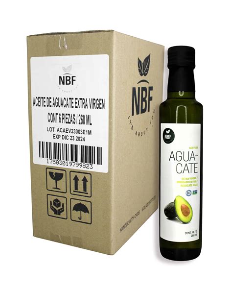 Aceite De Aguacate Extra Virgen 1 Caja X 6 Pz De 260ml NBF Market