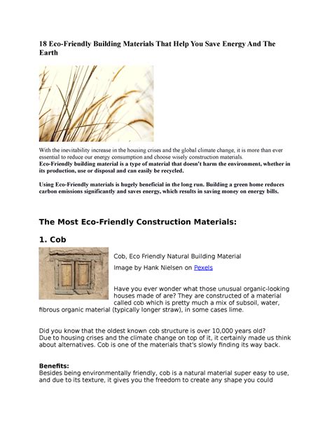 Sustainable Building Material Eco Friendly Building Materials That