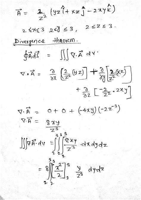 Solved Evaluate One Side Of The Divergence Theorem For The Vector