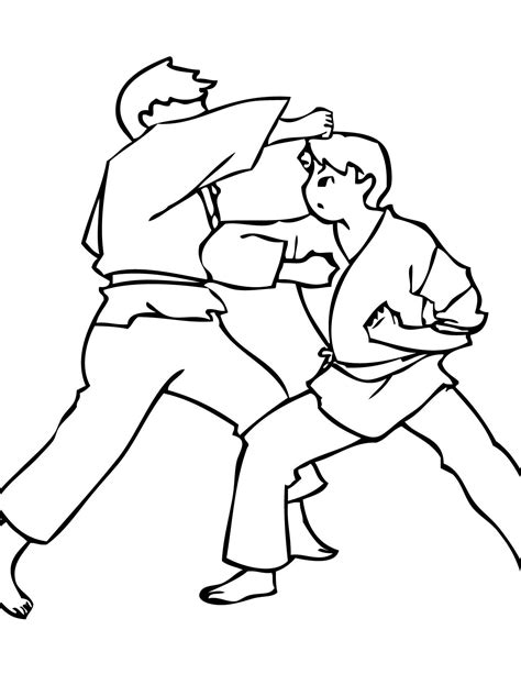 柔道の試合の塗り絵の印刷とオンライン
