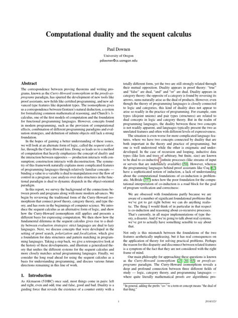 computational duality and the sequent calculus pdf mathematical logic deductive reasoning