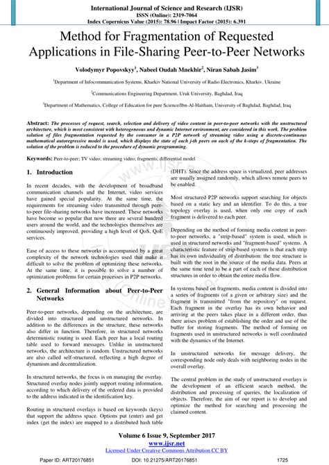 pdf method for fragmentation of requested applications in file sharing peer to peer networks