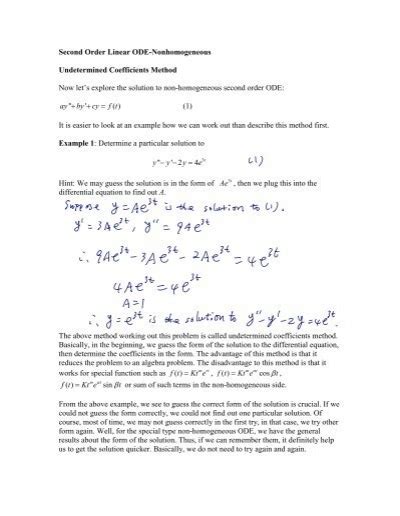 second order differential equation iii non homogeneous