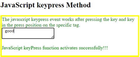 Javascript Keyboard Events
