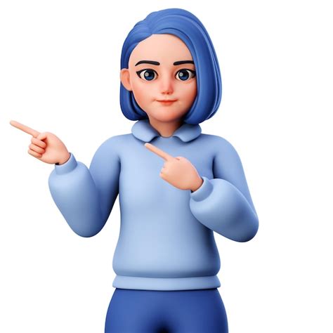 Lindo Personaje De Dibujos Animados Gordito Apuntando Al Lado Izquierdo