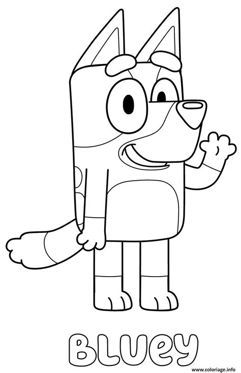 Coloriage Blueys Dessin Bluey à imprimer