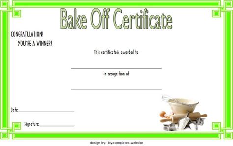 Bake Off Certificate Template 7 Best Ideas Throughout Free 9 Smart