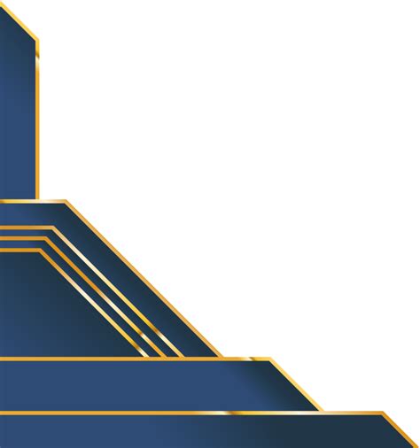 Azul Oro Moderno Esquina Frontera Resumen Decorativo Marco Png