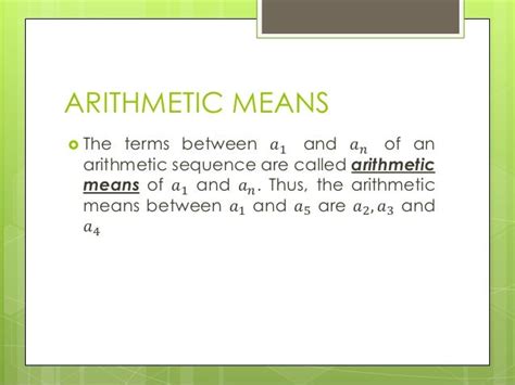arithmetic sequences and arithmetic means