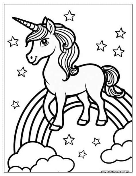 Unicorn Coloring Page Rainbow In Unicorn Coloring Pages
