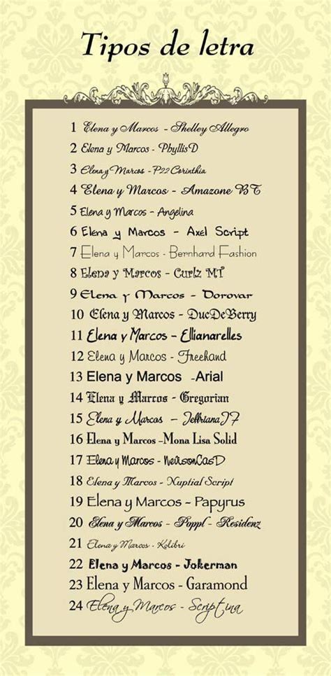 Tipos De Letras Para Invitaci N De Boda Tipos De Letras Carpeta De
