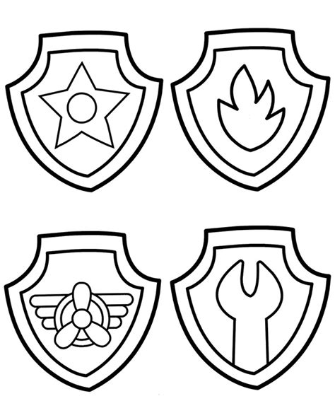Kolorowanka Online Kolorowanka Odznaki Psi Patrol Drukuj Kolorowanki Pl