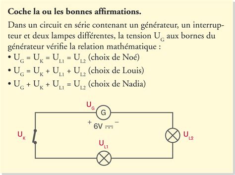 Quelle relation entre les tensions dans un circuit en série