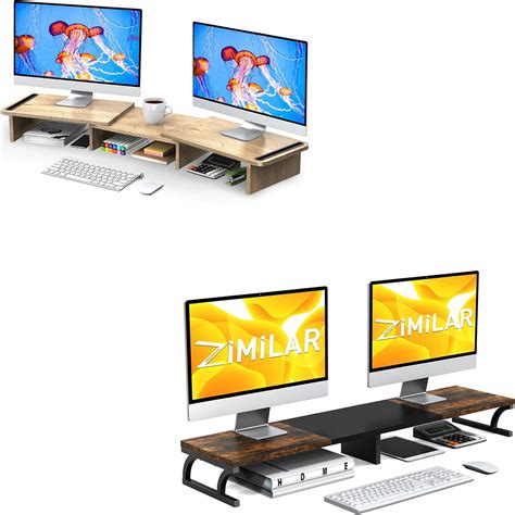 Amazon Zimilar Dual Monitor Stand Riser With Adjustable Length