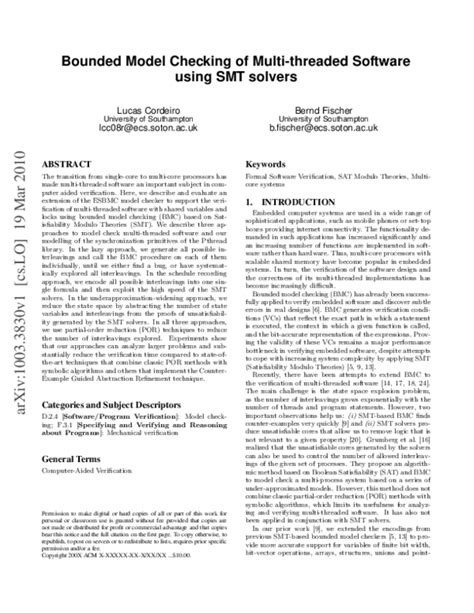 pdf verifying multi threaded software using smt based context bounded model checking lucas