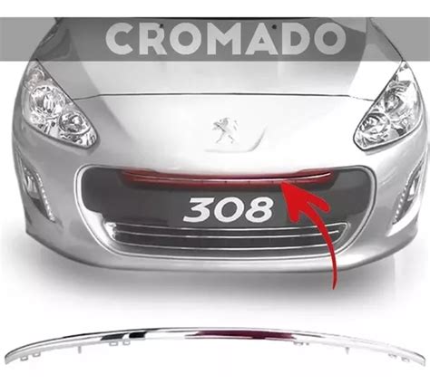 Moldura Superior Cromada Paragolpe Peugeot 308 2012 2015