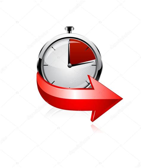 Reloj Con Flecha Roja Vector Vector De Stock Por Pokomeda