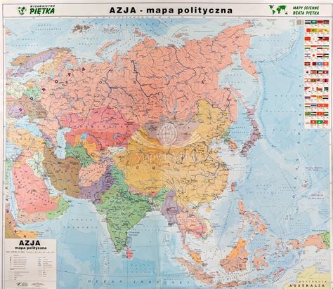AZJA MAPA ŚCIENNA POLITYCZNO FIZYCZNA