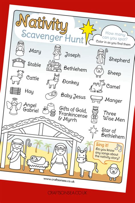 FREE Printable Nativity Scavenger Hunt Christmas Sunday School The