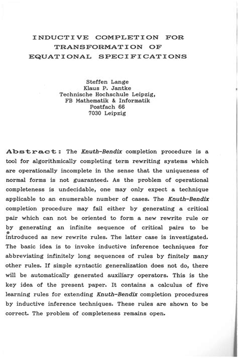 pdf inductive completion for transformation of equational specifications