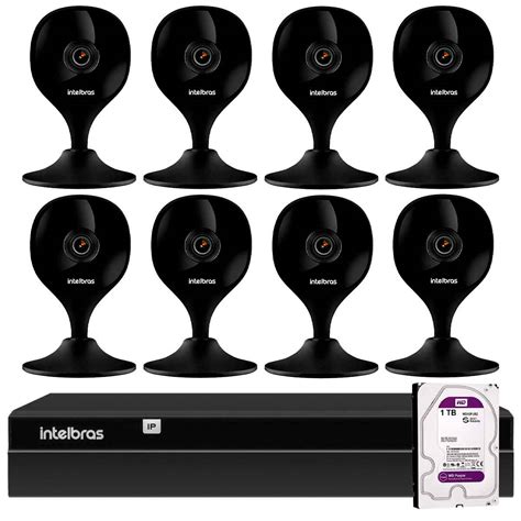 Kit 8 Câmeras iMx C Black Intelbras Aúdio e Inteligência Artificial
