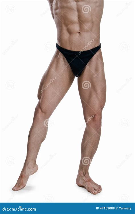 Two Naked Athlete With Strong Body Shirtless Hunks At Black Background
