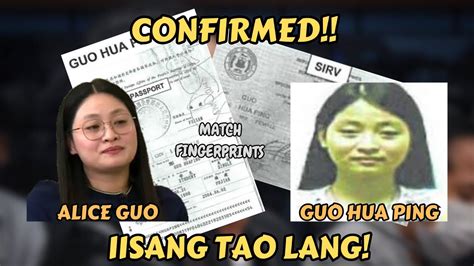 Parehong Fingerprints Ni Alice Guo At Guo Hua Ping Mr Jerick Gb