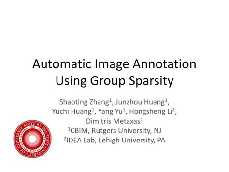 ppt automatic image annotation using group sparsity powerpoint presentation id 4838407