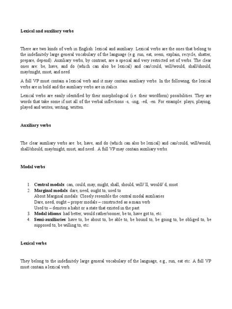 lexical verbs pdf verb object grammar