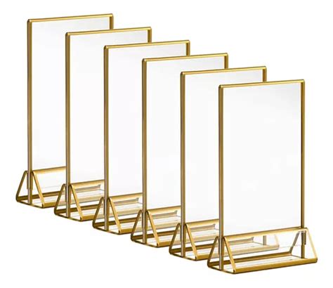 Soporte Acrílico 5x7cm Para Letreros De Mesa Pack 6 Cuotas sin interés