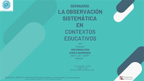 Seminario La observación sistemática en contextos educativos Grupo