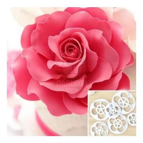 Set Cortante Cortadora Molde Rosa Flor Fondant Belgrano