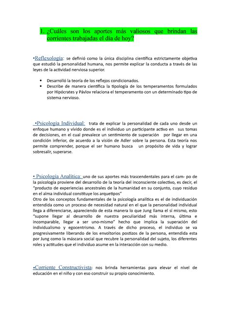 Cuáles son los aportes más valiosos que brindan las corrientes