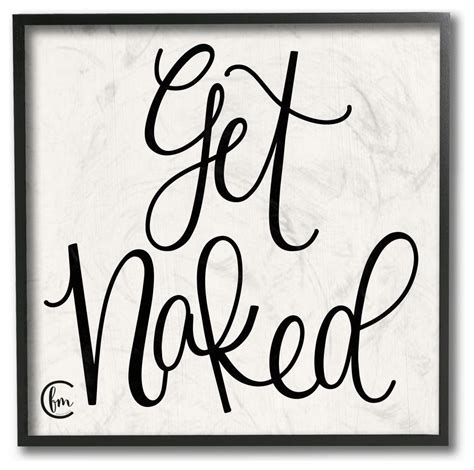 Get Naked Black And White Curly Script Cursive Typography