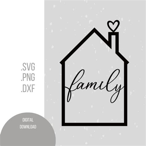Plotterdatei Haus mit Herz Häuser svg family Familie Digitale Datei für