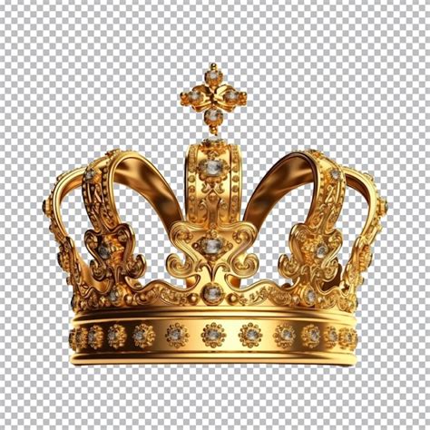 Premium PSD Golden Royal Crown Isolated On Transparent Background