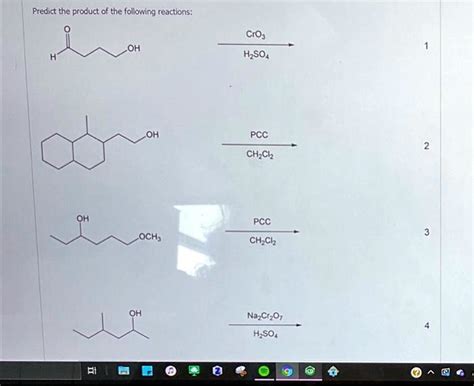SOLVED Predict The Product Of The Following Reactions Croj HzSo4 OH