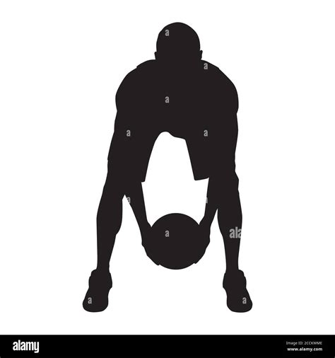 Professional Basketball Player Silhouette With Ball Vector