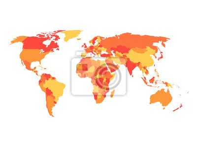 Mapa multicolor del mundo mapa político simplificado con fronteras