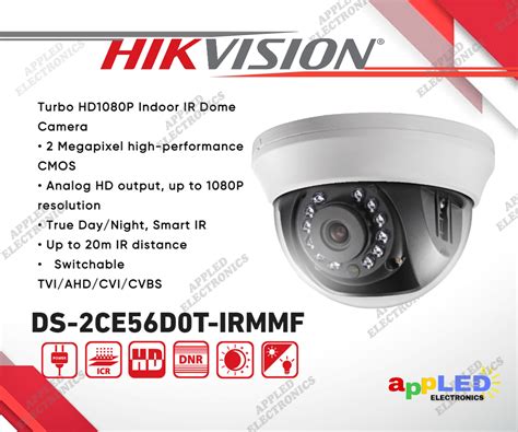 Hikvision DS 2CE56D0T IRMMF 2MP 1080P Dome Analog Infrared CCTV Camera