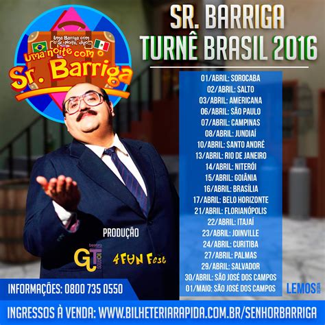 Senhor Barriga fará turnê pelo Brasil em abril Portal do Fórum Chaves