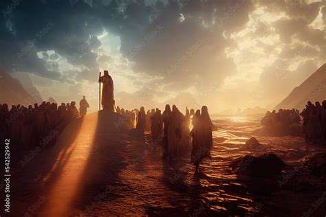Exodus Moses Crossing The Desert With The Israelites Escape From The